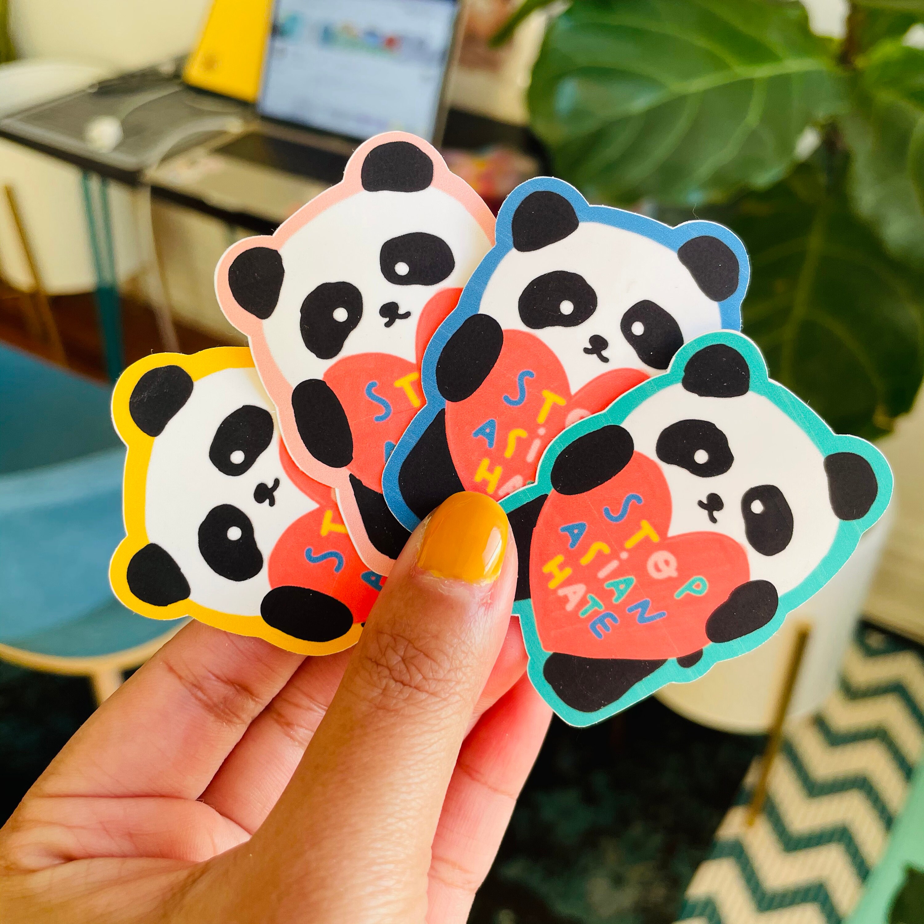Panda Stop Asian Hate Sticker Stop Racism Sticker Stop - Etsy