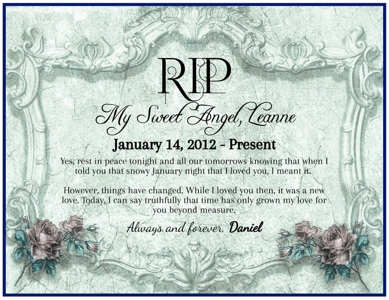 Editable Printable RIP Headstone Love Certificate - Etsy