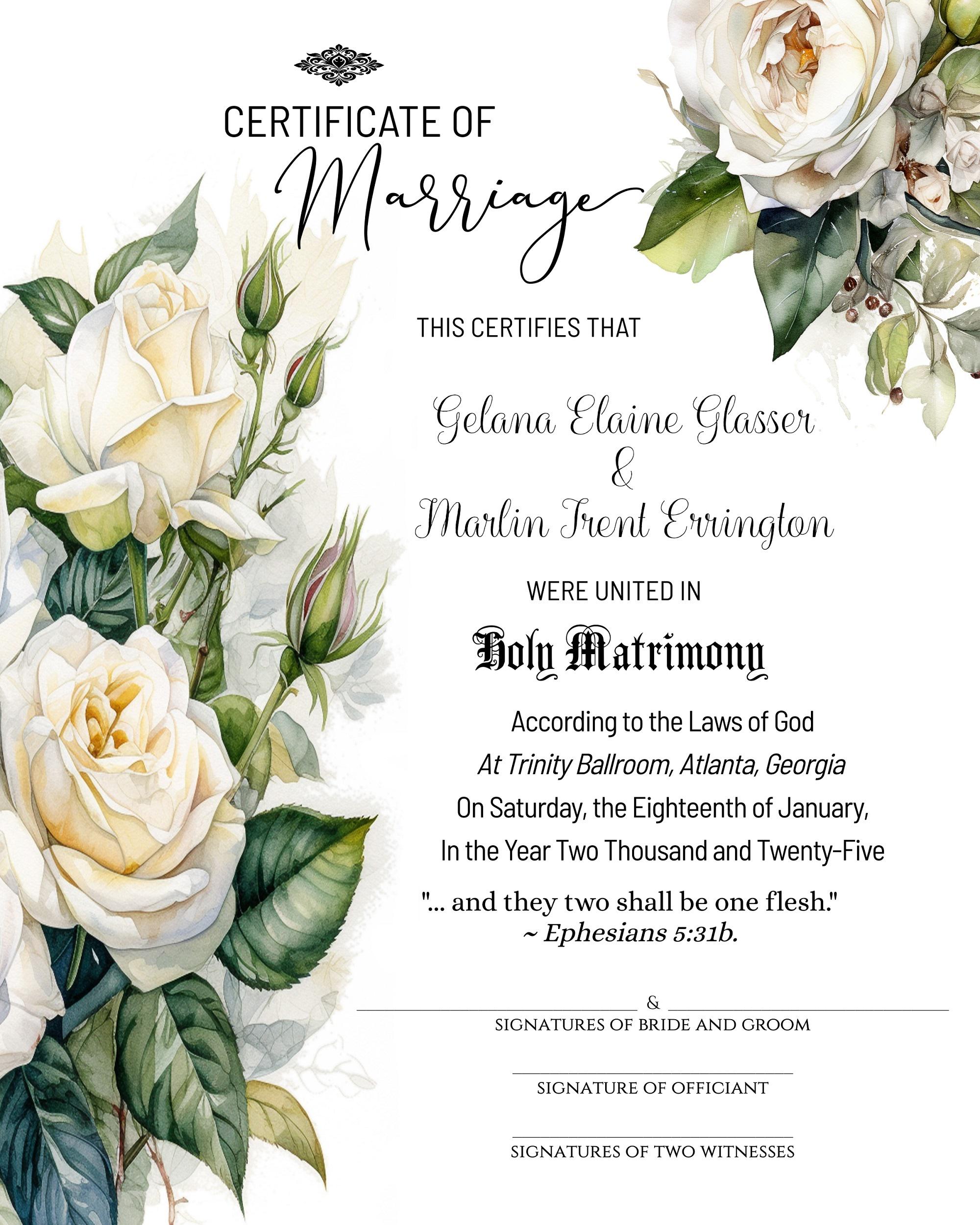 Editable Printable Our Love is Pure Certificate of Marriage 8x10/easy ...