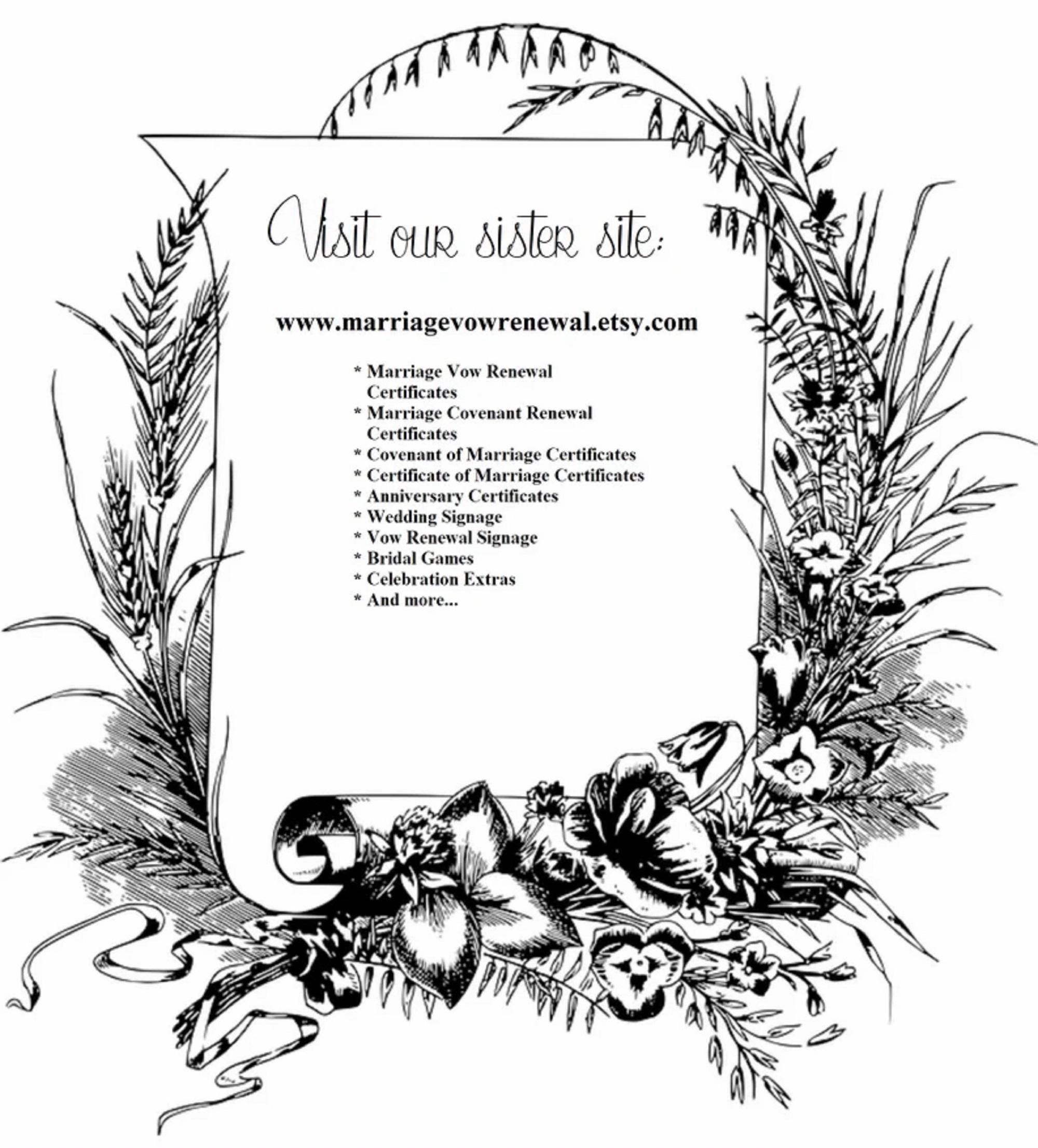 Covenant Marriage Certificate Template 8x10 (digital Download) - Etsy