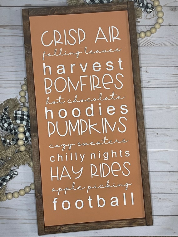 Fall Check List Wood Framed Sign - Etsy