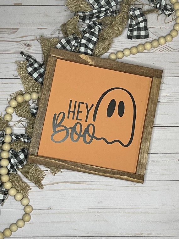 Hey Boo Wood Frame Sign - Etsy