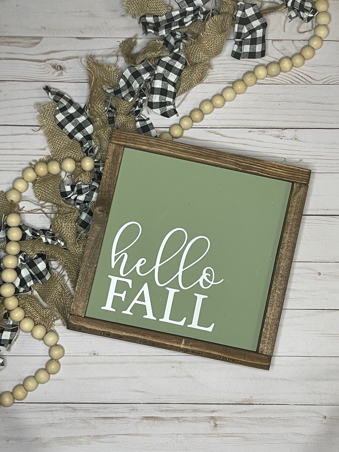 Hello Fall Wood Frame Sign - Etsy