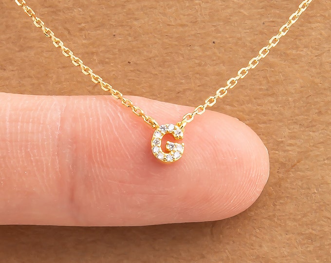 G Initial Necklace Cursive g Initial Gold Pendant Personalized Initial ...