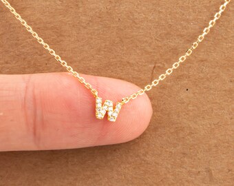 Letter W Necklace - Etsy