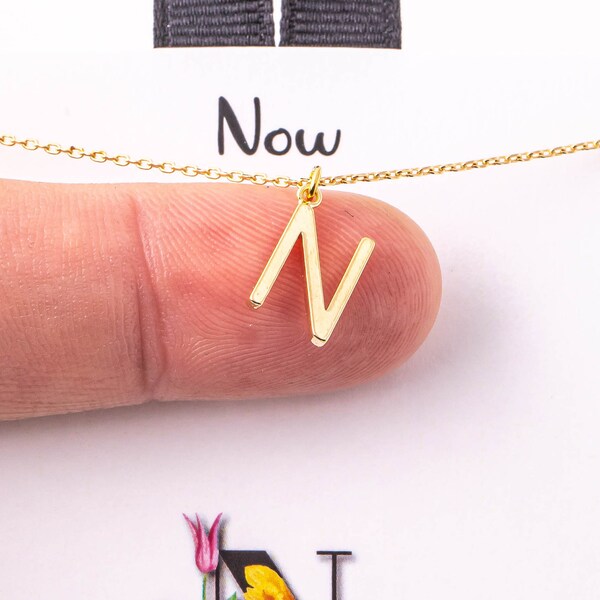 Letter N Necklace - Etsy