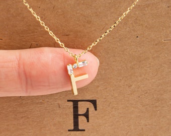 Gold F Necklace - Etsy
