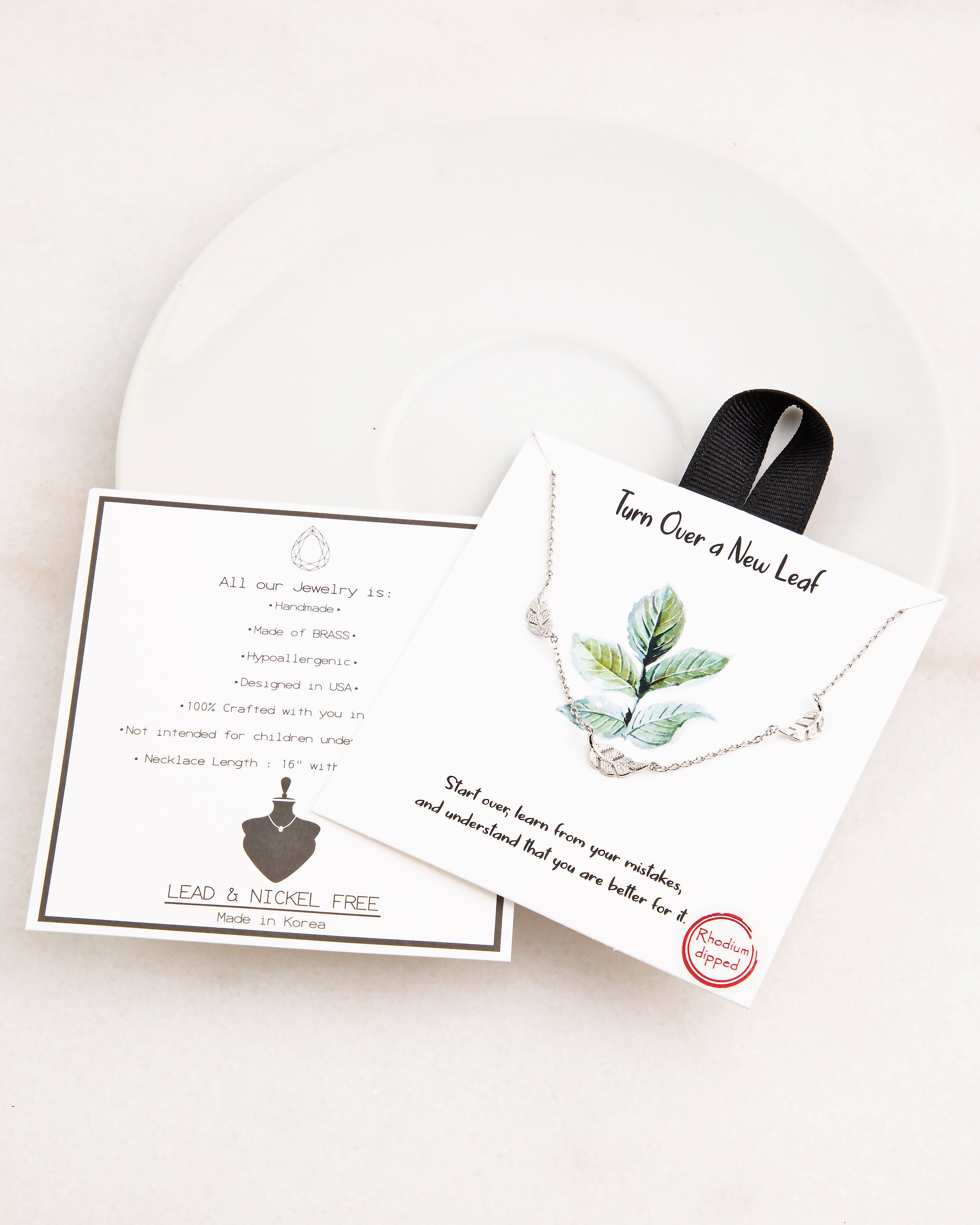 Dainty Chained Leaf Charm Necklace Nature Necklace Dainty | Etsy