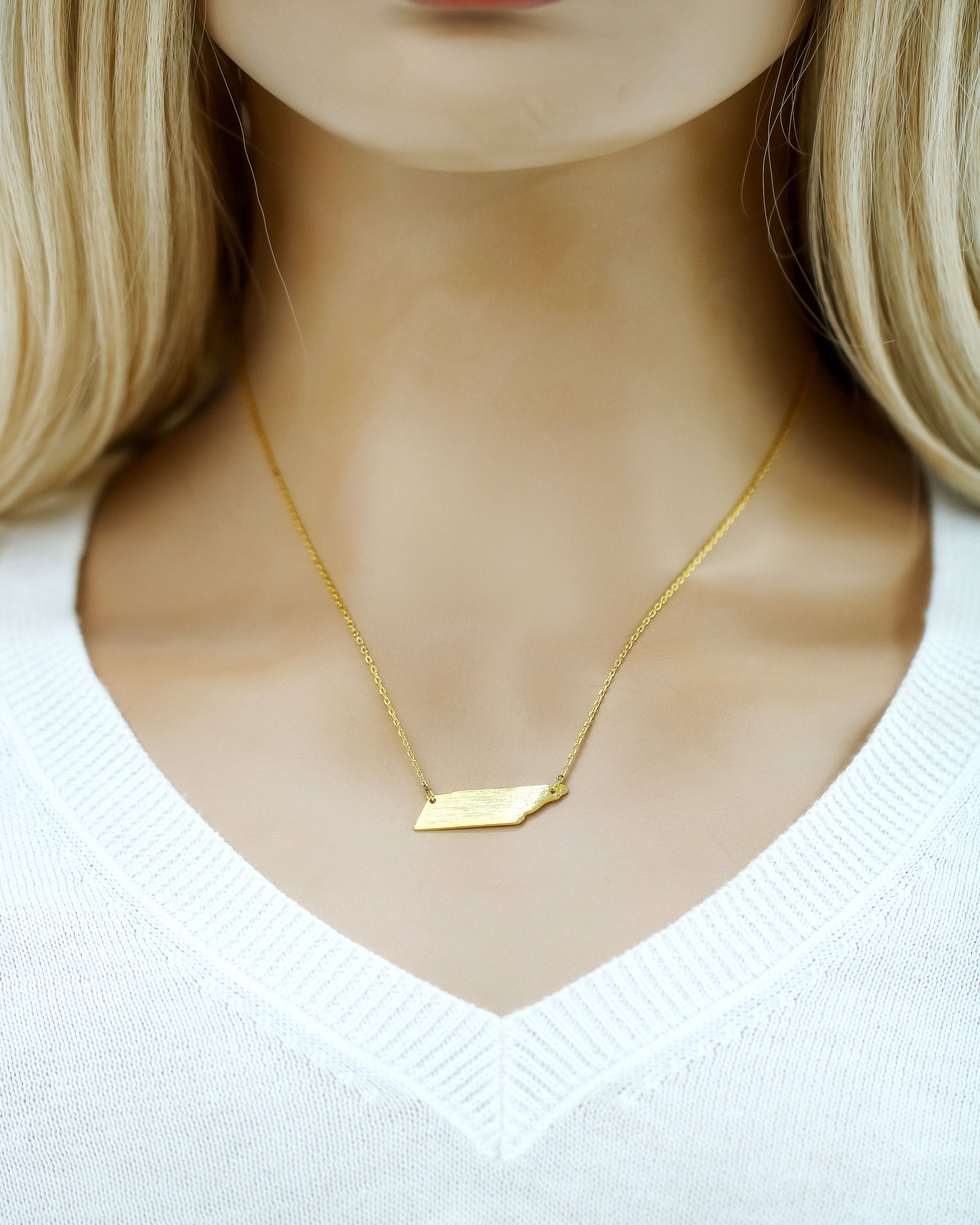 18K Gold Dipped Tennessee Pendant Necklace TN US State | Etsy