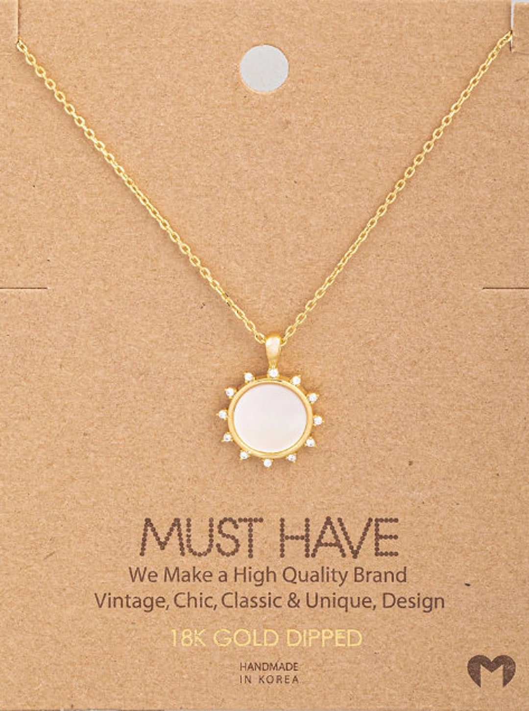 Round Sun Disc Pendant Necklace - Etsy