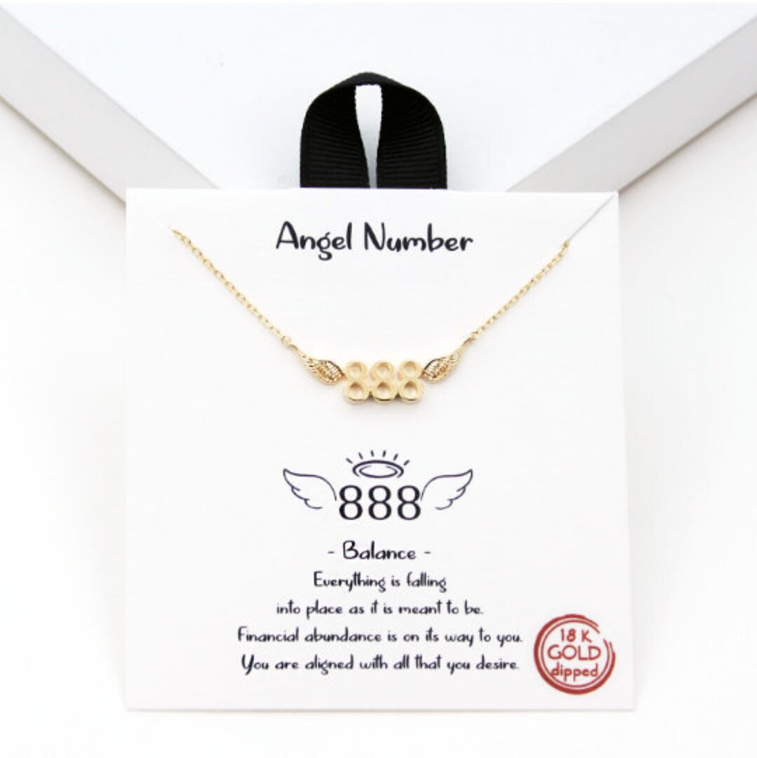 18K Gold/silver Dipped Dainty 888 Necklace Angel Number 888 Necklace ...
