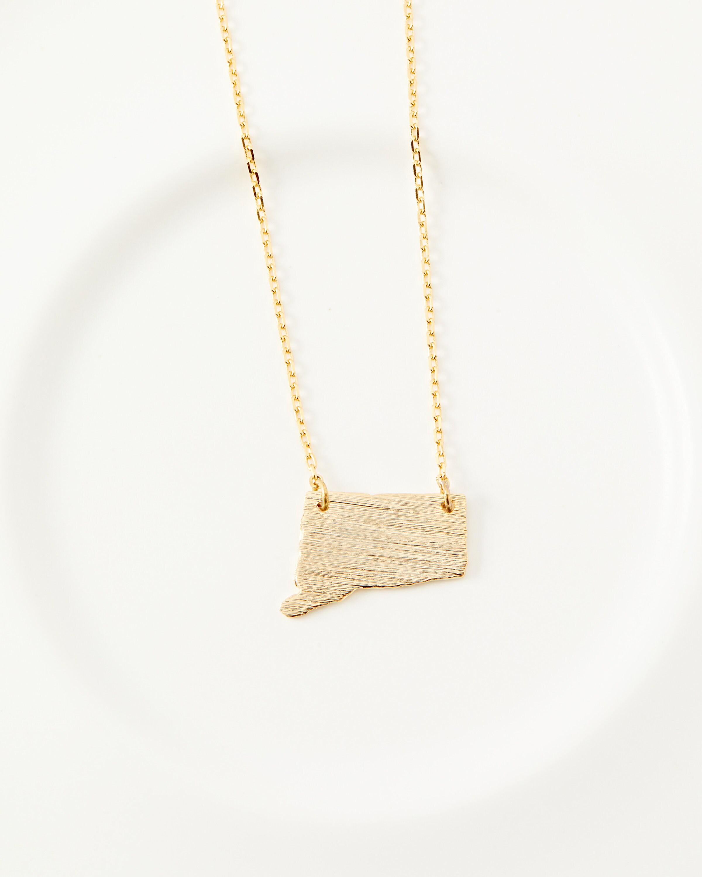 18K Gold Dipped Connecticut Pendant Necklace CT US State | Etsy