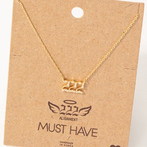 18K Gold Dipped Dainty Necklace Angel Number 222 Alignment Necklace ...