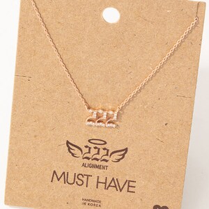 18K Gold Dipped Dainty Necklace Angel Number 222 Alignment Necklace ...