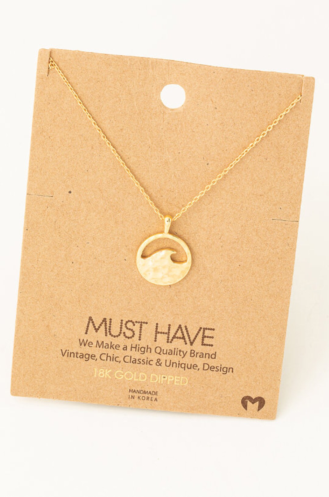 18K Gold/silver/rose Gold Dipped Tidal Wave Coin Pendant Necklace ...