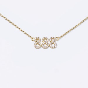 18K Gold Dipped Dainty Necklace Angel Number 888 Balance Necklace Gold ...