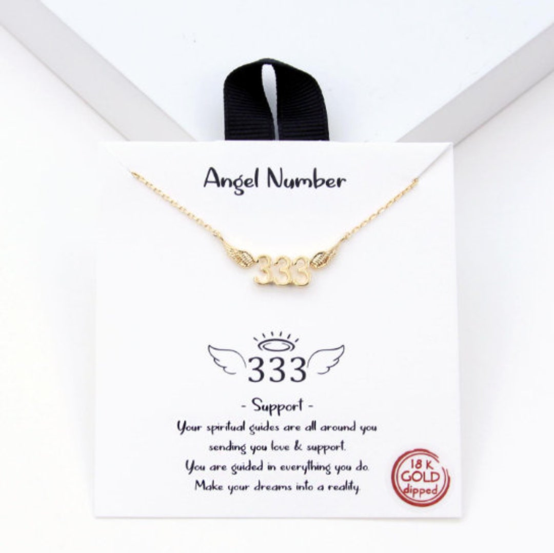 18K Gold/silver Dipped Dainty 333 Necklace Angel Number 333 Support ...