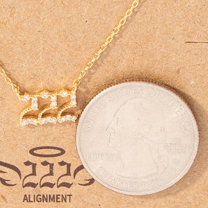 18K Gold Dipped Dainty Necklace Angel Number 222 Alignment Necklace ...
