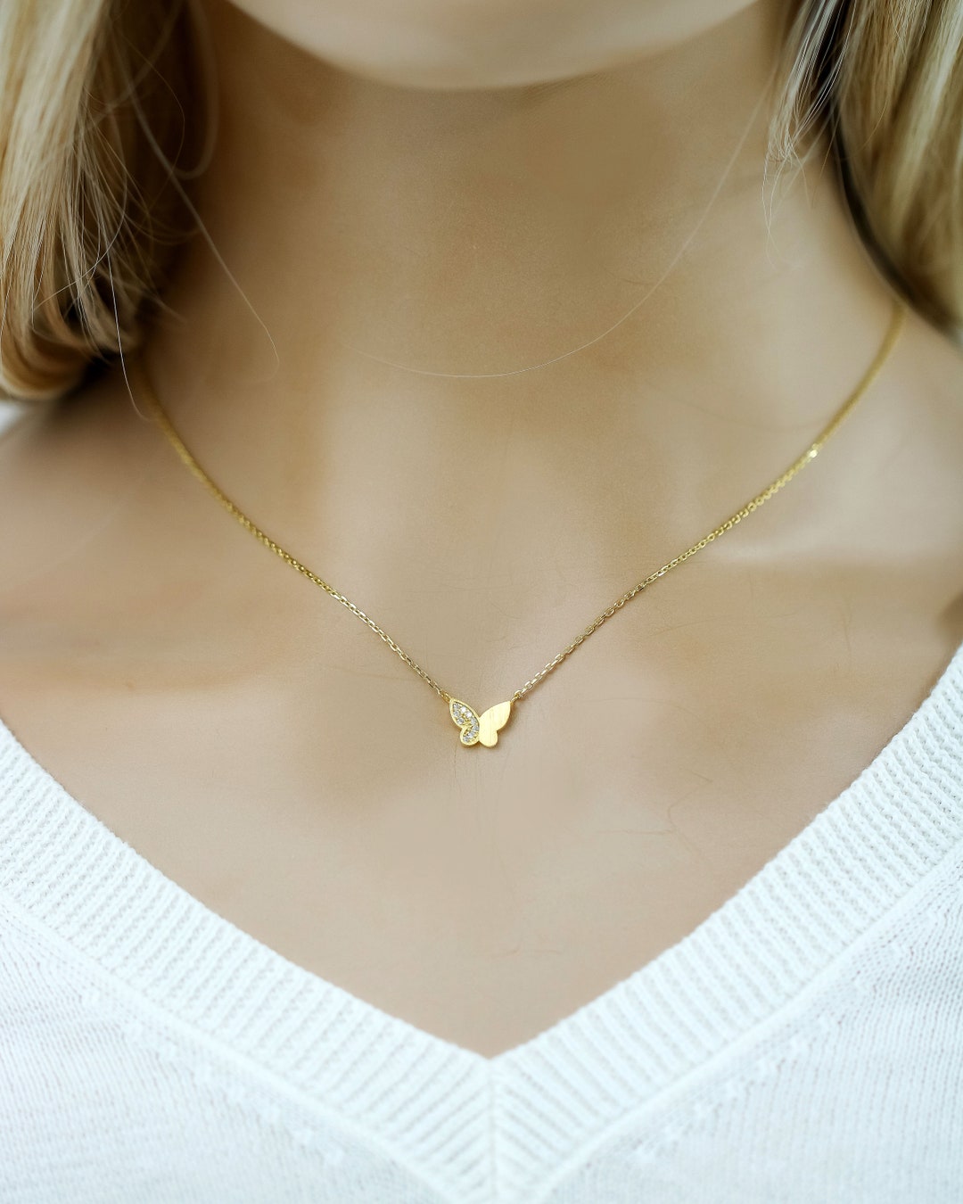 Collar Dainty sumergido en oro de 18 quilates / Collar con - Etsy España