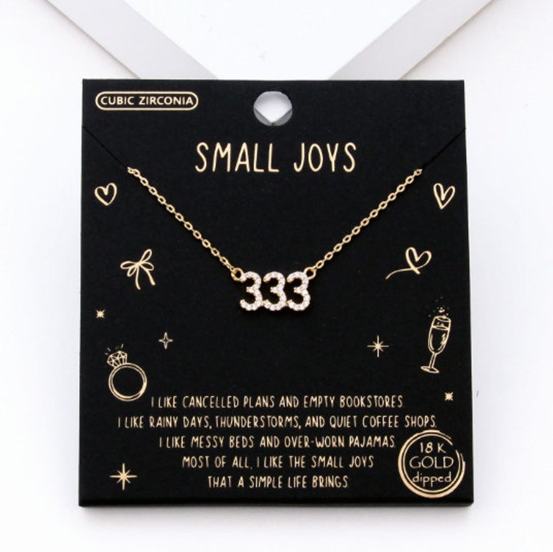 18K Gold Dipped Dainty Necklace Angel Number 333 Support Necklace Gold ...