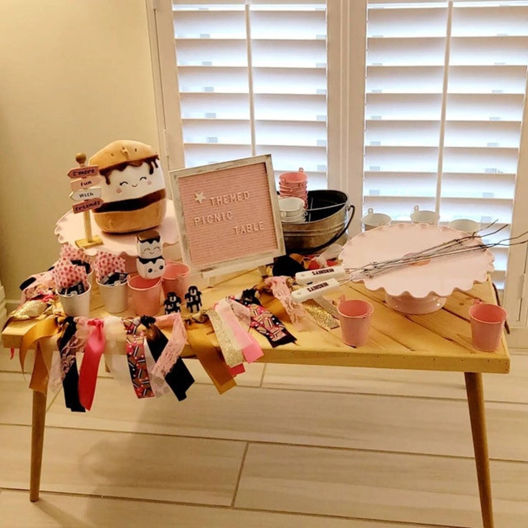 Wooden Table,44 ınc 22 ınc Car Picnic Table, Folding Table, Boho Picnic ...