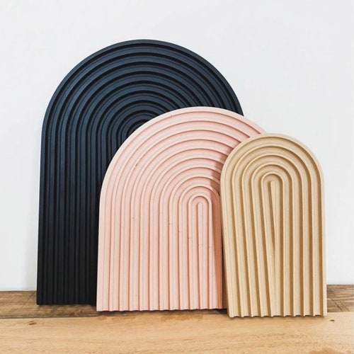 Large Concrete Arch Wave Tray Molds Plate Mat Mold Striped - Etsy