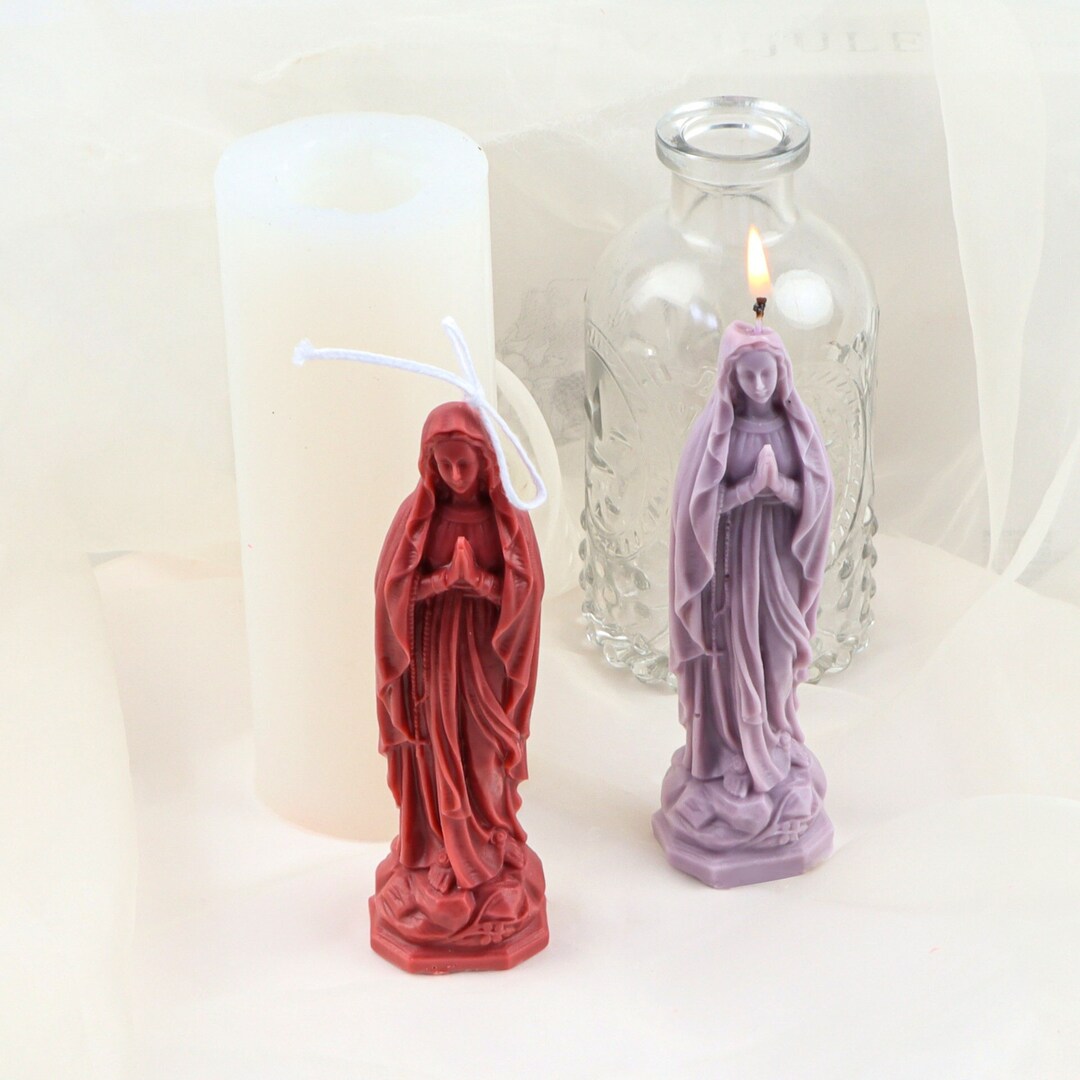 The Virgin Mary in Prayer Candle Mold, Virgin Mary Mold, Blessing ...