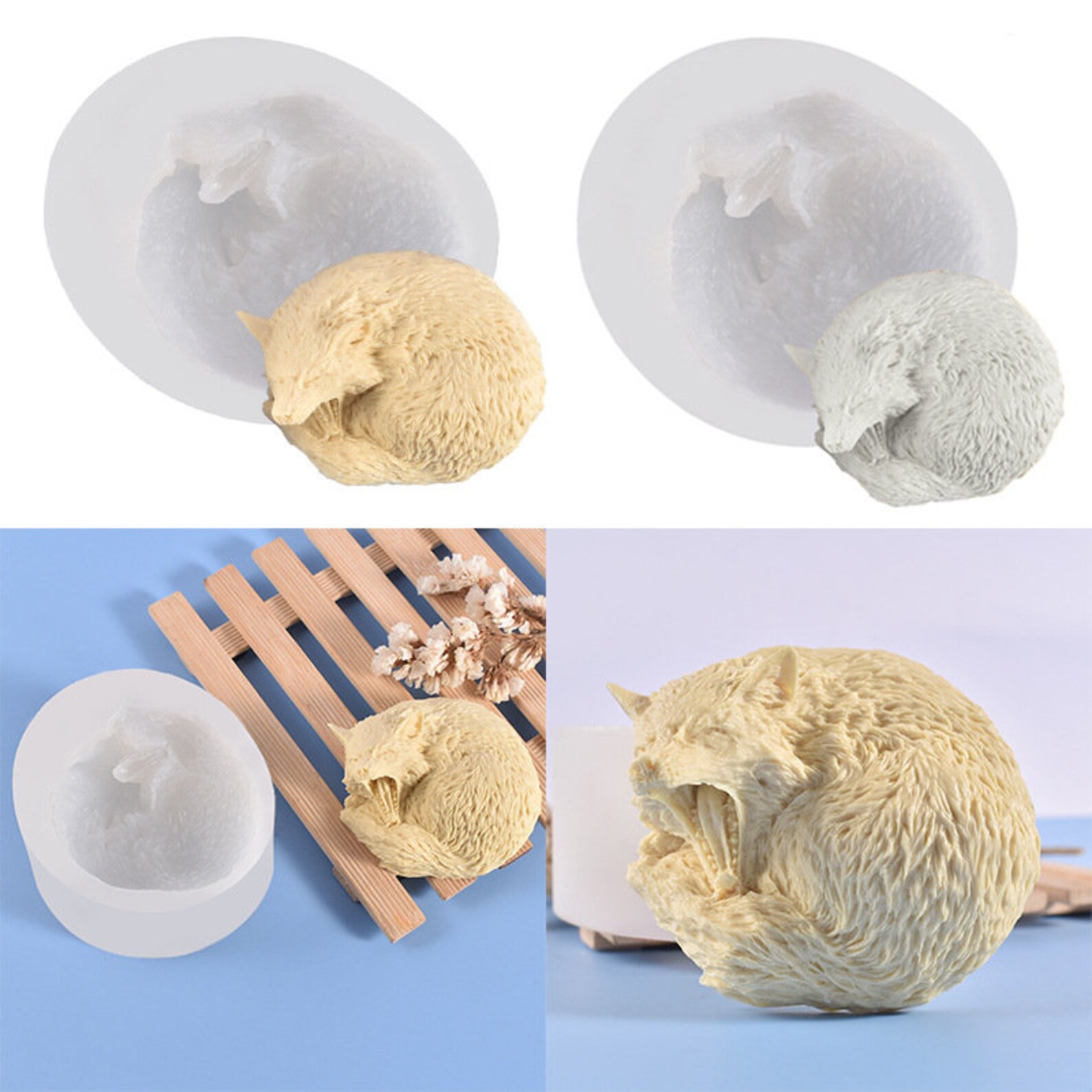 3D Sleeping Wolf Mold Wolf Candle Mold Sleeping Wolf Candle - Etsy