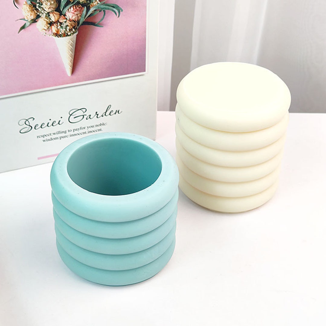 Ring-shaped Lidded Candle Cup Mold, Cascading Gypsum Candle Cup Mold ...