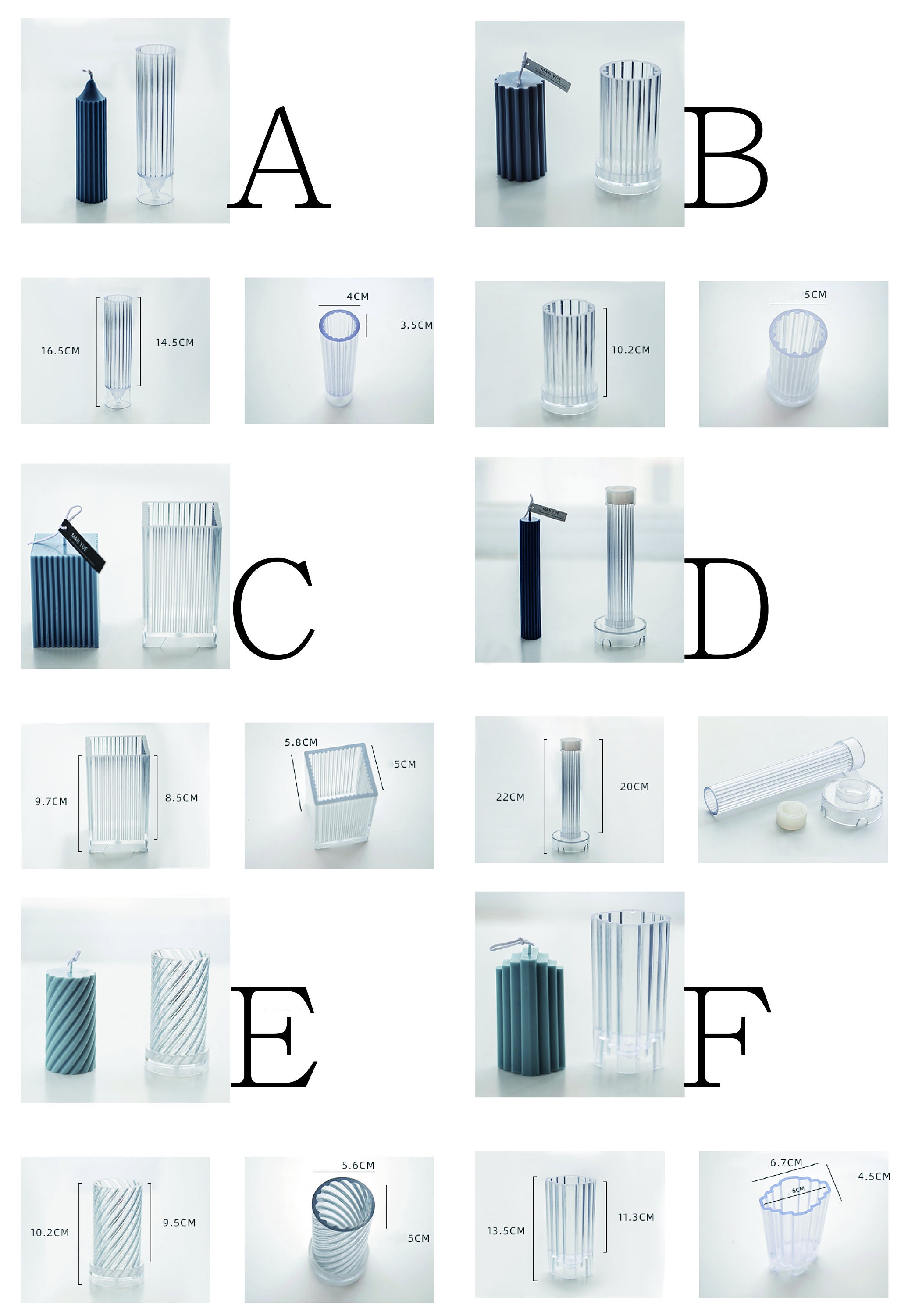 Irregular Columnar Candle Moldacrylic Candle Moldhandmade - Etsy