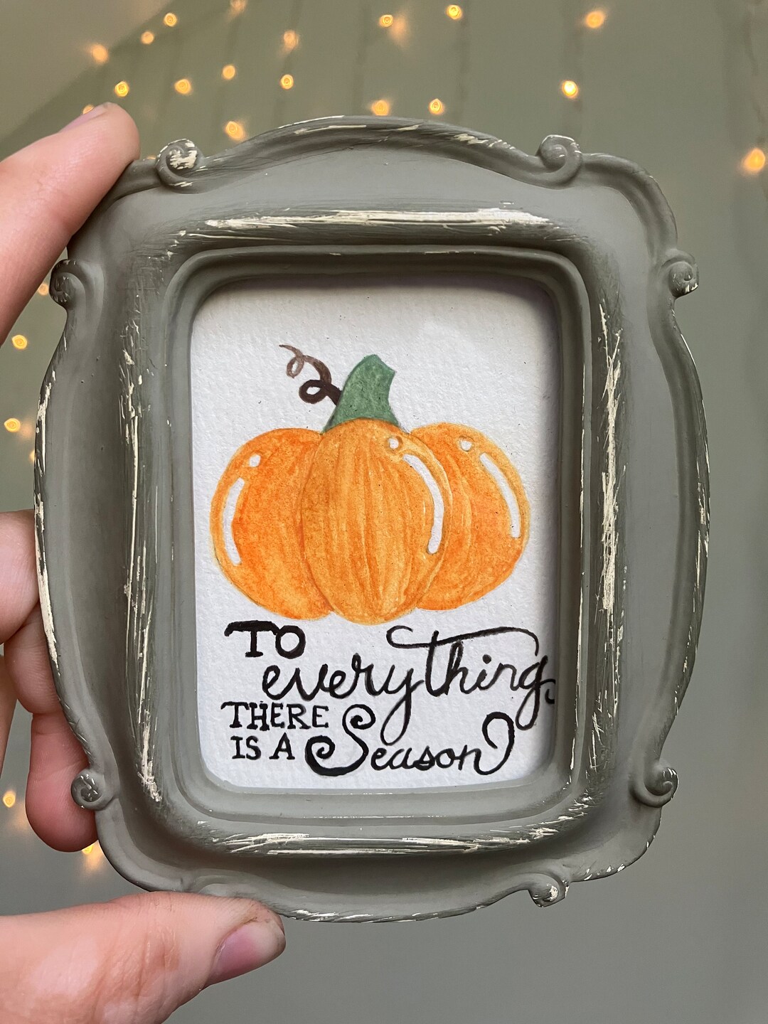 Miniature Fall Watercolor Pumpkin Painting - Etsy