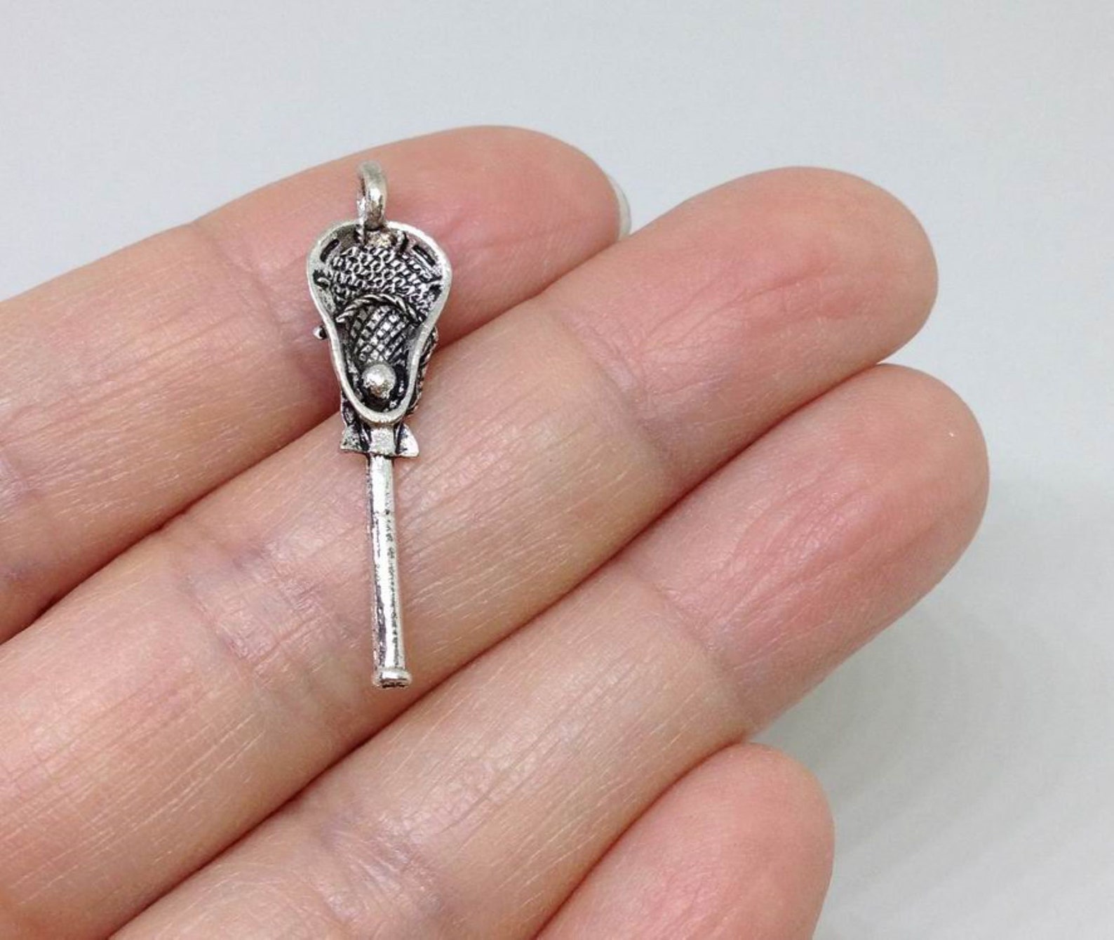 10/20/50 Lacrosse Stick Charm, Sports Charm, Silver Charm, Finding ...