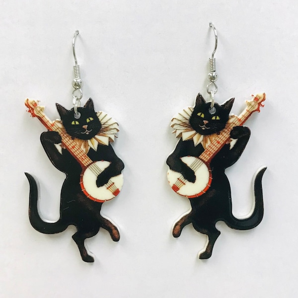 Banjo Cat - Etsy