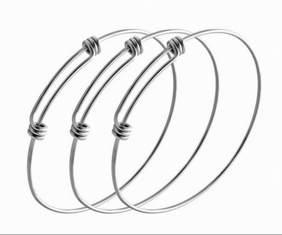 Stainless Steel Expandable Blank Bangle Bracelet - Etsy