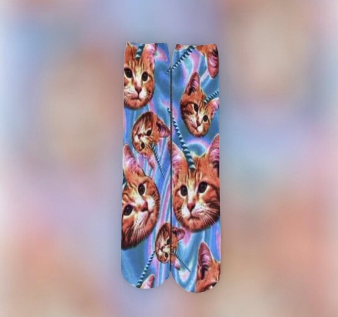 Cat Knee High Socks I Kitty Socks I 3D Printed Sublimation I Perfect ...