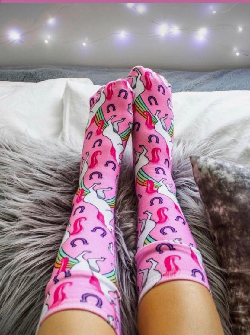 Unicorn Knee High Socks | 3D Printed Sublimation | Unicorn Gift Socks ...