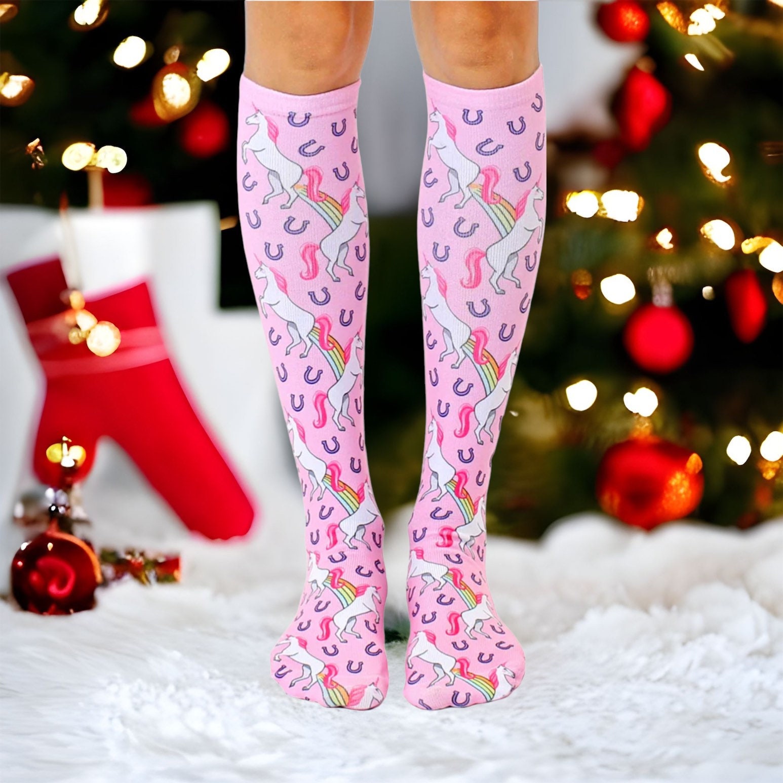 Unicorn Knee High Socks | 3D Printed Sublimation | Unicorn Gift Socks ...