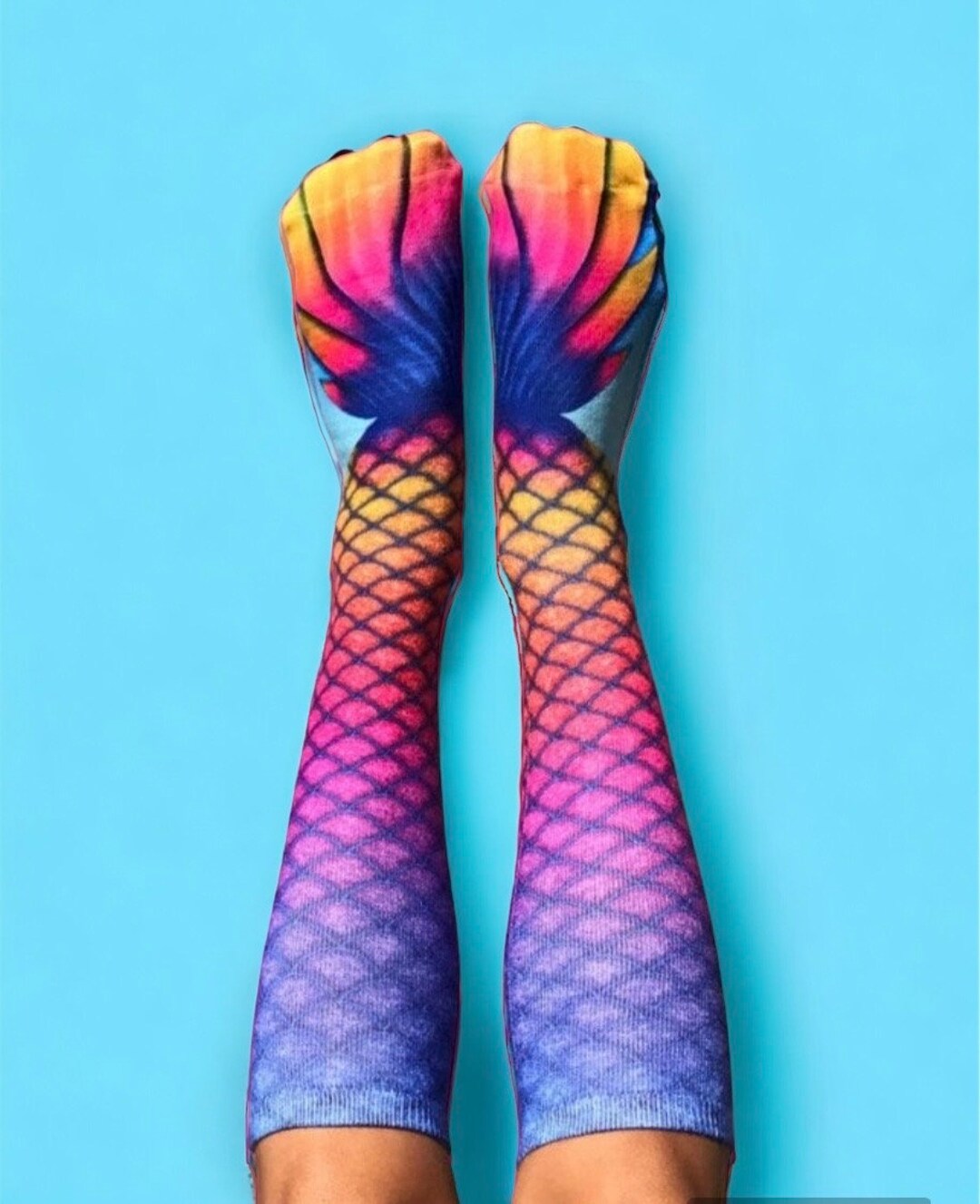 Mermaid Colorful Knee High Socks I 3D Printed Sublimation Mermaid Lover ...