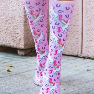 Unicorn Knee High Socks | 3D Printed Sublimation | Unicorn Gift Socks ...