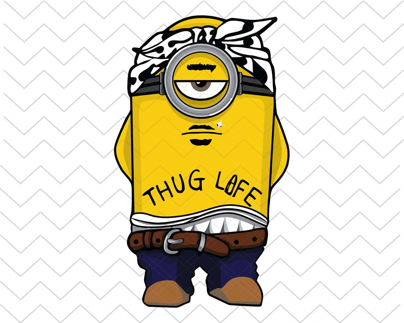 Minion Thug Life Art Tupac Shakur Art 2PAC Makaveli Hip | Etsy