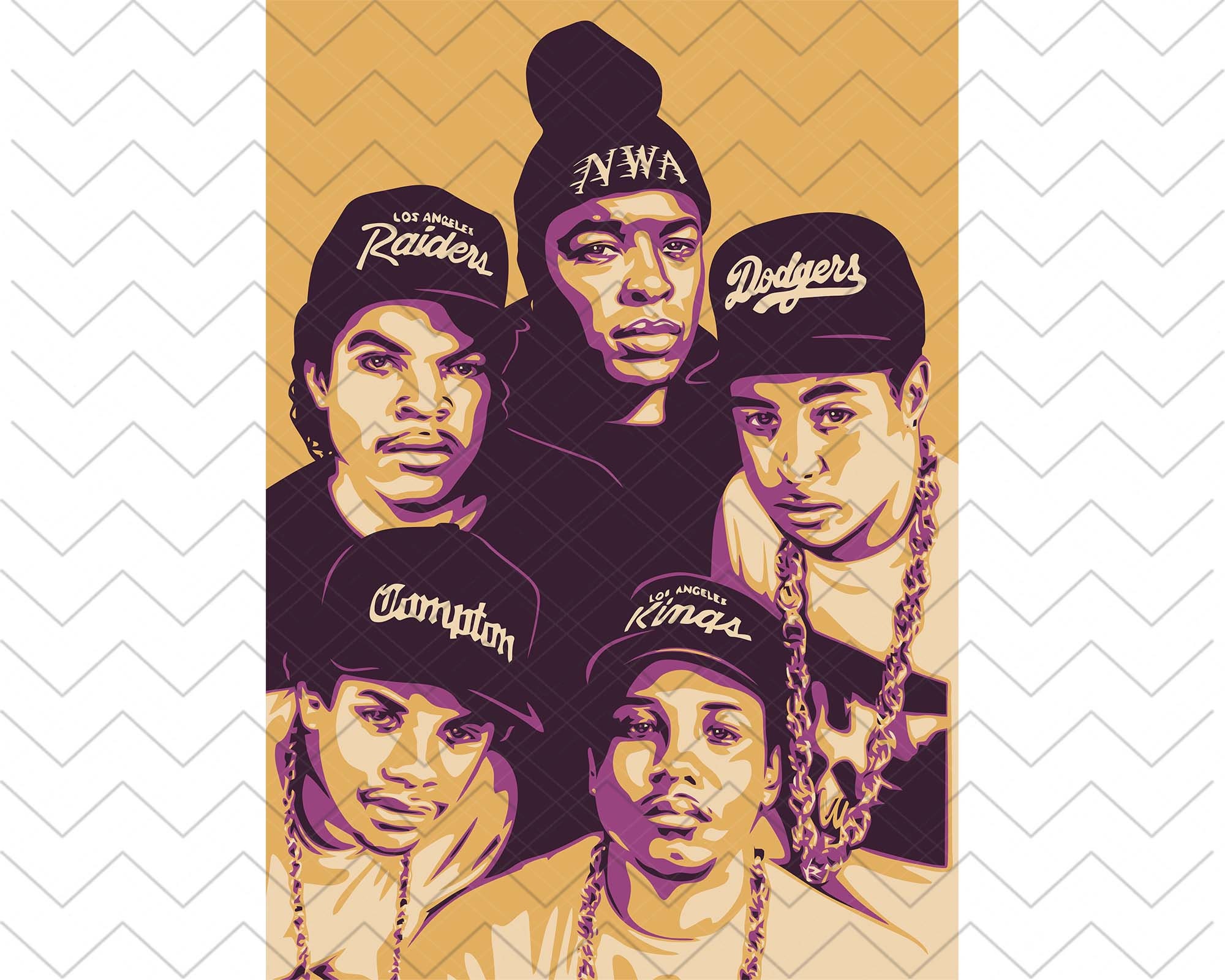 N.W.A Svg Dr. Dre Ice Cube Eazy-E Gangsta Rap Niggaz Wit | Etsy