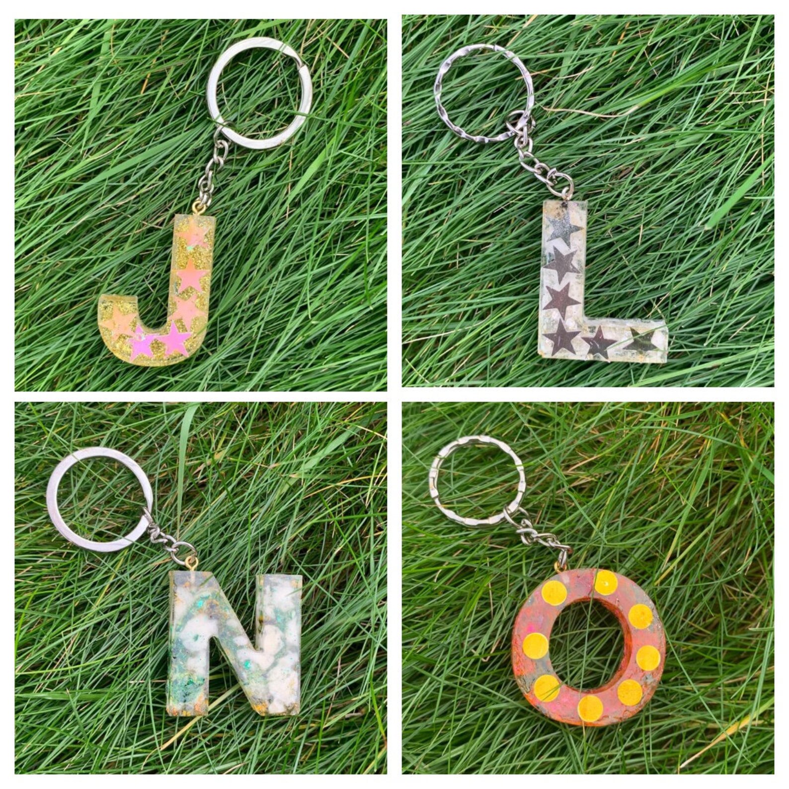 Personalised A-Z Epoxy Resin Keychain - Etsy