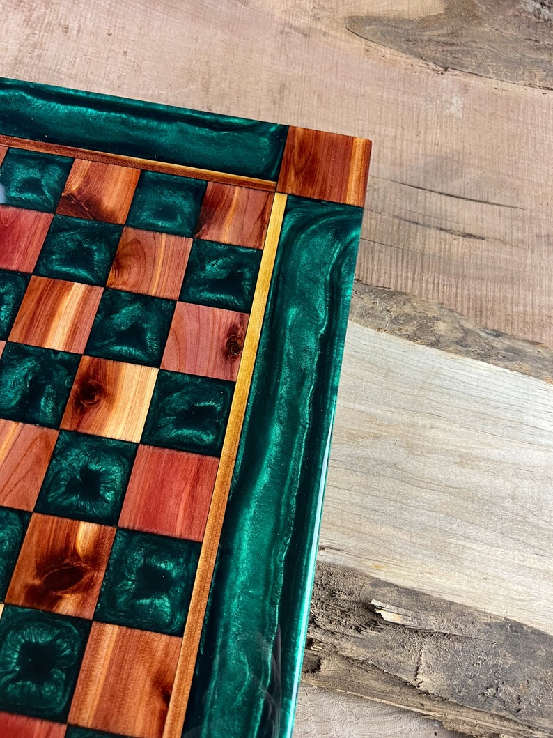 Emerald Green Cedar Chess Board (with Border) - Etsy