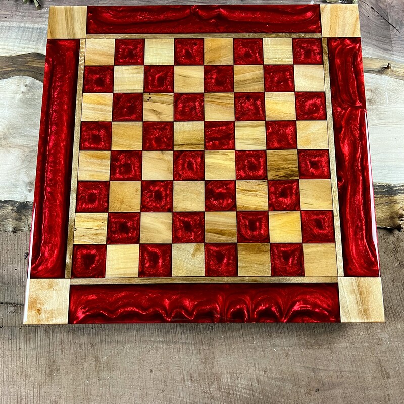 Red Chess Board - Etsy