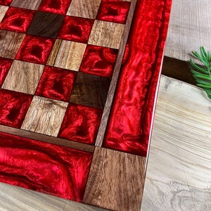 Red Lava Black Walnut Chess Board (with Border) - Etsy