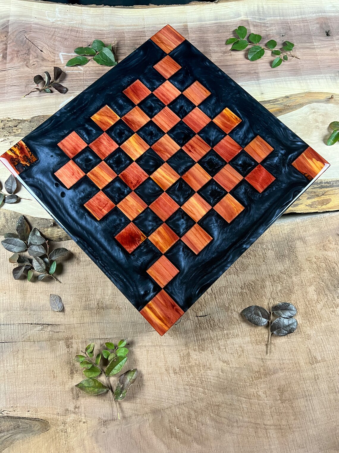 Aromatic Eastern Red Cedar Black Onyx Resin Chess Board - Etsy