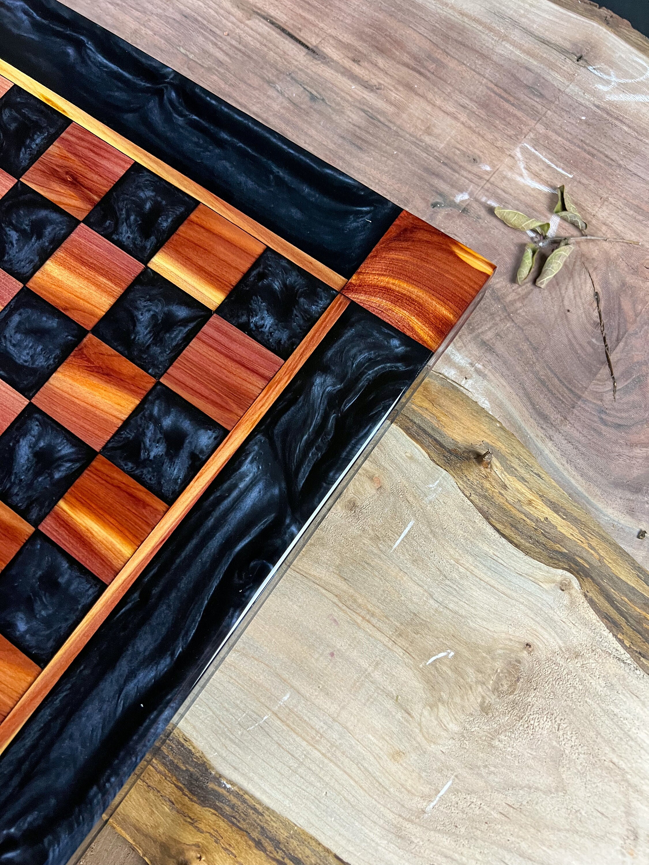 Black Onyx Cedar Chess Board (with Border) - Etsy