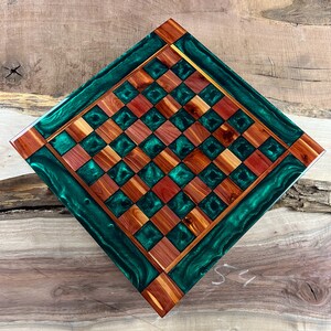 Emerald Green Cedar Chess Board (with Border) - Etsy