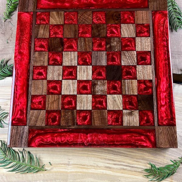 Black Red Chess Board - Etsy