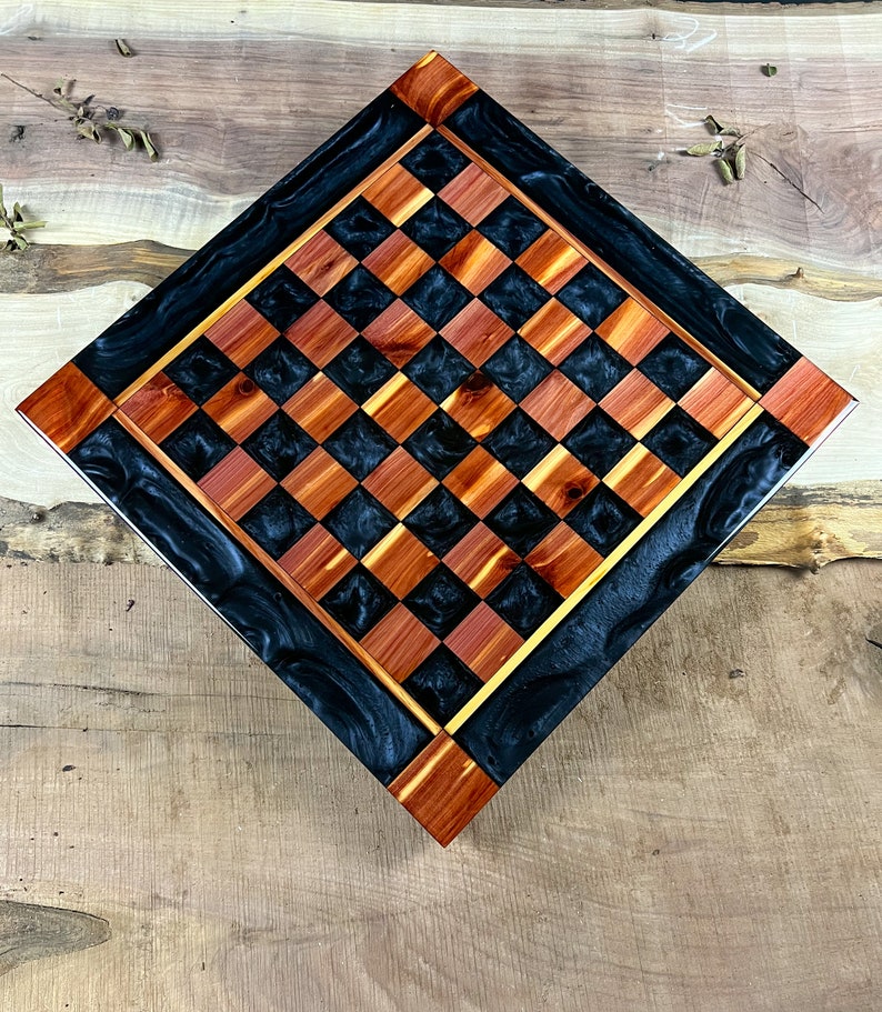 Black Onyx Cedar Chess Board (with Border) - Etsy